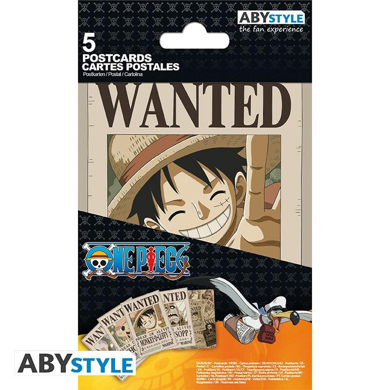 AnimeFanShop.DE - One Piece - 5 Postkarten (14,8 x 10,5 cm) - Wanted ...